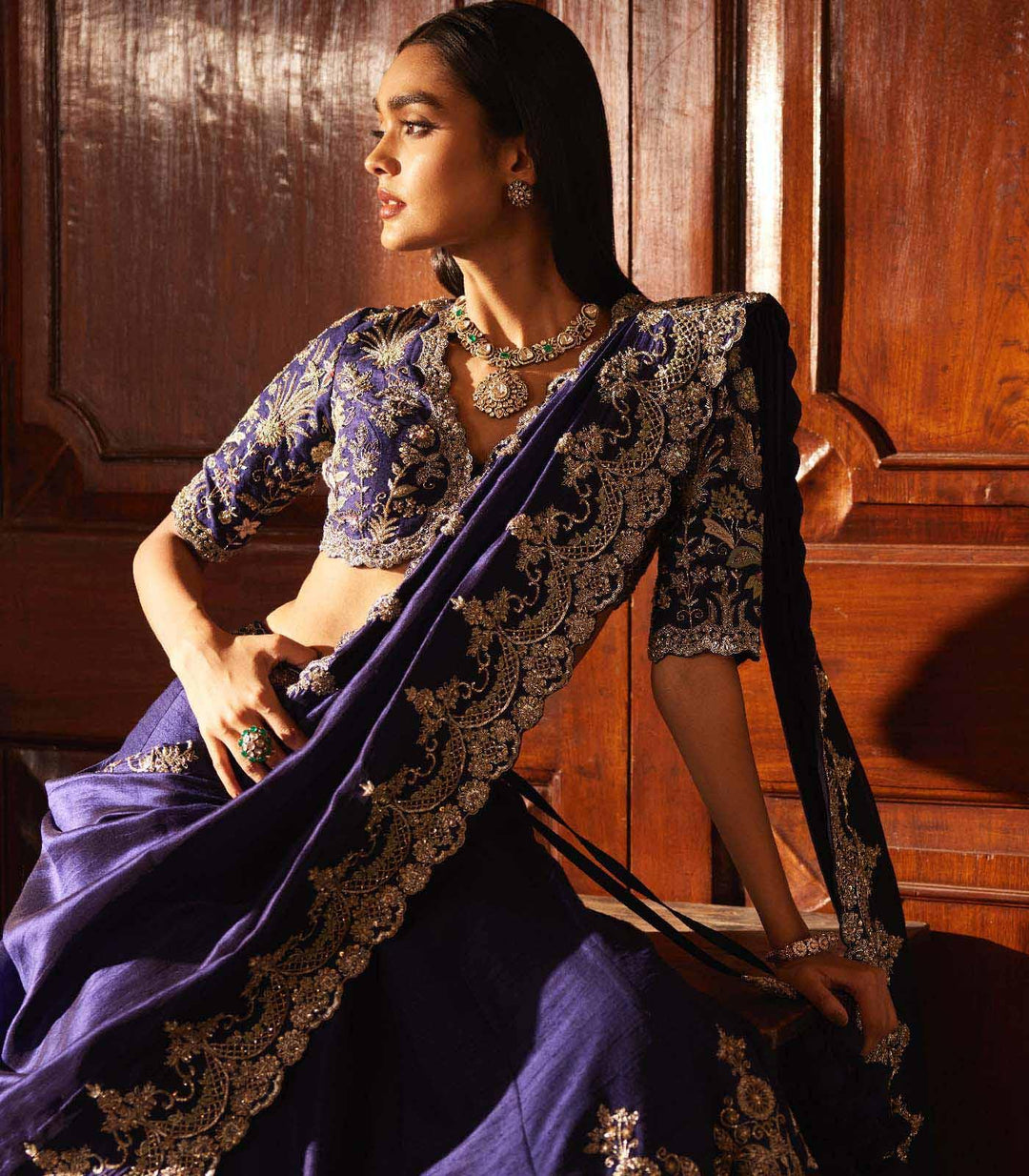 Purple Embroidered lehenga Set – Jayanti Reddy