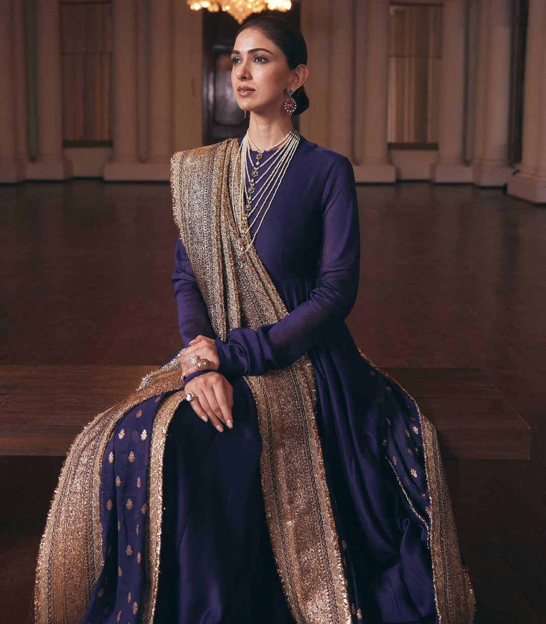 Purple Anarkali set – Jayanti Reddy